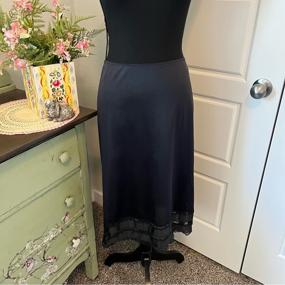 Sears | Intimates & Sleepwear | Sears Vintage Black Lace Trim Half Slip ...